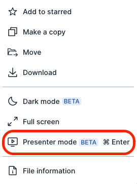 How do I use presenter mode?